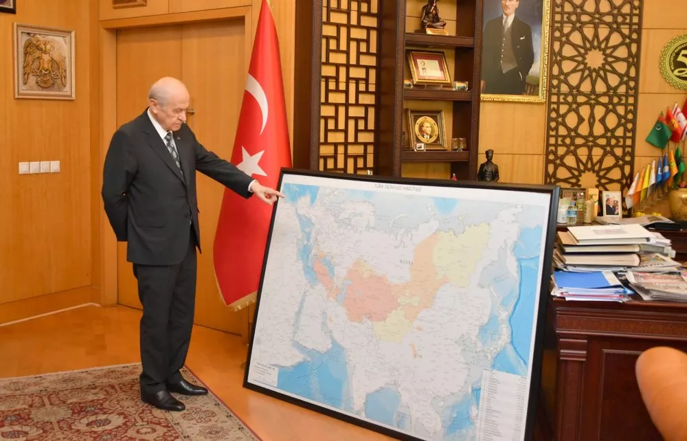 Bahçeli haritayı ilk kez paylaştı! İşte Türk dünyası haritası - TRHaber